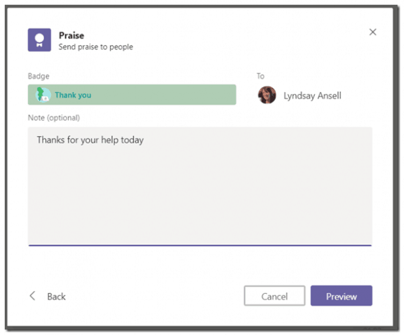Praise message badges in Microsoft Teams chat and channels - Tom Talks